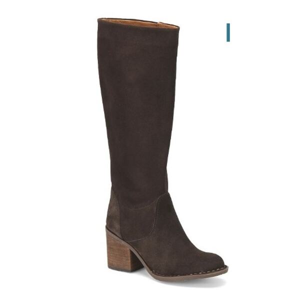 Born | Shoes | New Born Thea Chocolate Expresso Suede Brown Calf High ...